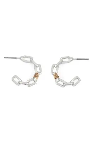 Robert Lee Morris Paper Clip Hoop Earrings With Wire Accents