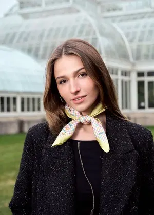 LOST PATTERN Pop Pony" Silk Bandana - Yellow