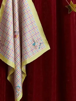 LOST PATTERN Pop Pony" Silk Bandana - Yellow