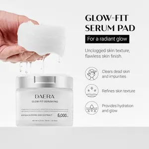 DAERA Glow Fit Serum Toner Pads Hydrating Pads Pore Care & Exfoliation 60 Pads 6.7oz