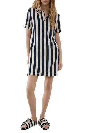 Mango Stripe Terry Nightgown - Blue