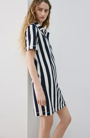 Mango Stripe Terry Nightgown - Blue