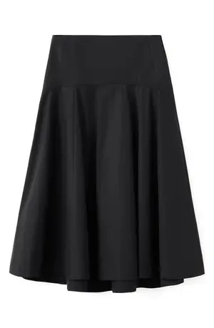 Mango Stitching A-line Maxi Skirt - Black