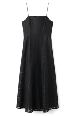 Mango Cutwork Embroidery Midi Dress