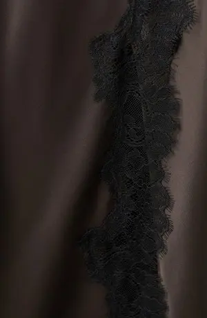 Mango Lace Trim Satin Maxi Dress