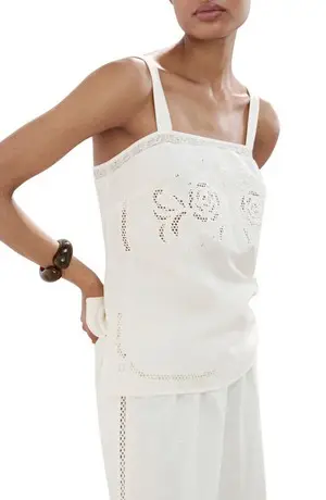 Mango Embroidered Tank