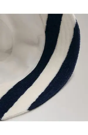Mango Stripe Terry Cloth Bucket Hat - Blue