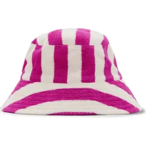 Mango Stripe Terry Cloth Bucket Hat - Fuchsia