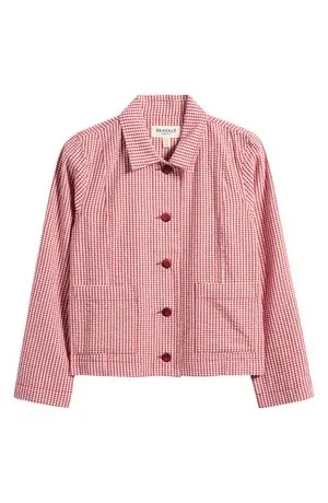 SEASALT CORNWALL Carnon Downs Gingham Organic Cotton Chore Jacket - Gingham Scarlet
