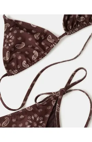 Mango Paisley Print Tie Side Bikini Bottoms