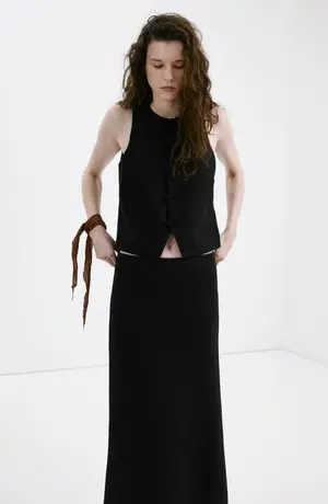 Mango Straight Midi Skirt