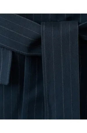 Mango Belted Pinstripe Jacket