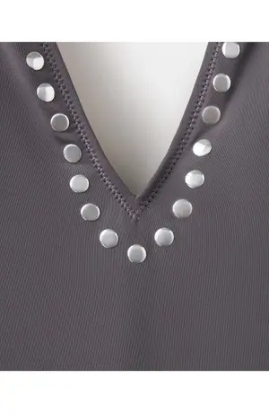Mango Studded Halter One-piece Swimsuit