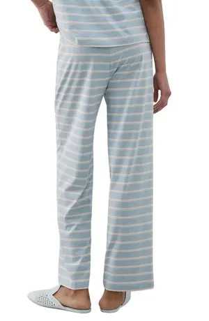 Mango Stripe Cotton Pajama Pants - Blue