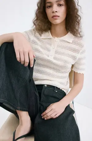 Mango Stripe Open Stitch Cardigan
