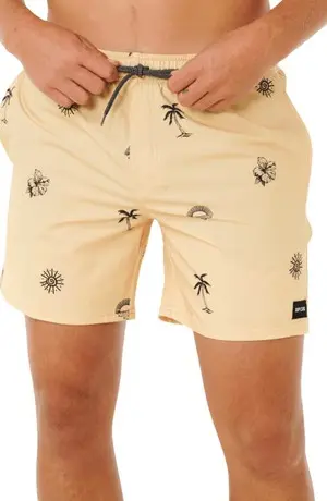 Rip Curl Sessions Volley Swim Trunks - Straw