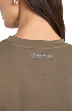 Manière De Voir Asymmetrical Ruched Cotton T-shirt - Olive