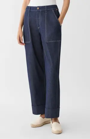 Lafayette 148 New York Highline Straight Leg Ankle Jeans - Shipyard Indigo