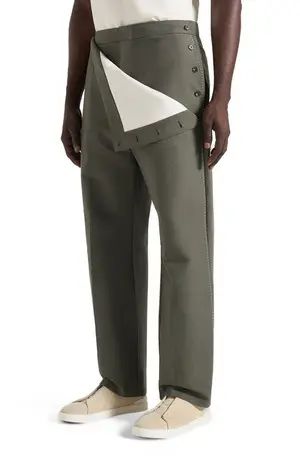 Manière De Voir Maniere De Voir Foldover Front Trousers - Olive