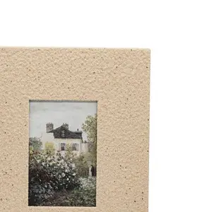 FORESIDE HOME AND GARDEN 4x6 Sand Texture Picture Frame Tan Metal Mdf & Glass