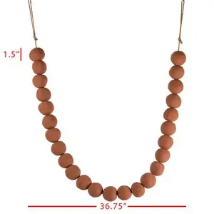 FORESIDE HOME AND GARDEN Handmade Terracotta Bead Decorative Garland