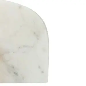 FORESIDE HOME AND GARDEN 7" X 9" Large Premium Luxury Marble Stone Decorative Arch Bookends