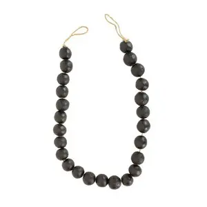 FORESIDE HOME AND GARDEN Bead Garland Terracotta & Jute - Black