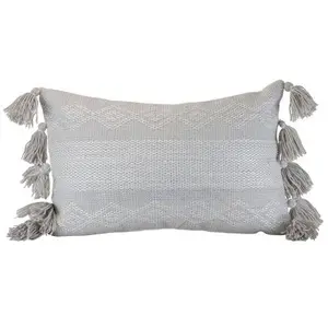FORESIDE HOME AND GARDEN Adeline Outdoor Decorative Accent Pillow 14" X 22 - Gray