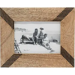 FORESIDE HOME AND GARDEN 5x7 Coleson Natural Mango Wood Photo Picture Frame W/ Glass Pane - Brown
