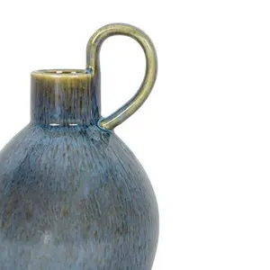 FORESIDE HOME AND GARDEN Oversized Handle Pitcher Vase Porcelain