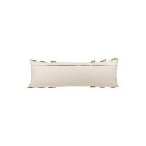 FORESIDE HOME AND GARDEN Tan Outer Striped Handwoven Filled Pillow