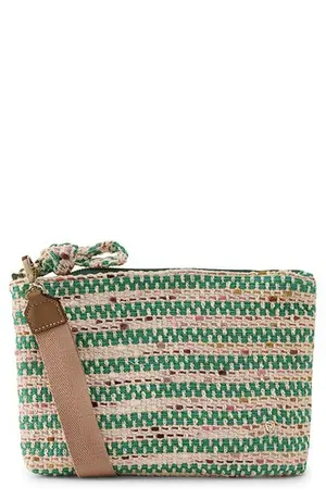 Helen Kaminski Dayani Bouclé Stripe Clutch - Jade Multi
