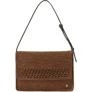 Helen Kaminski Poppy Crochet Raffia Shoulder Bag Nutshell