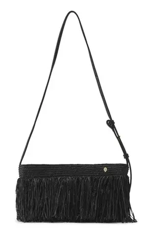 Helen Kaminski Raffia Shoulder Bag - Black