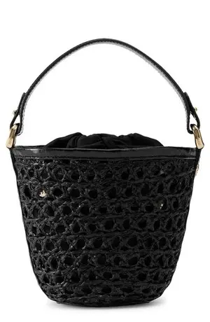 Helen Kaminski Ama Braided Raffia Bucket Bag - Charcoal