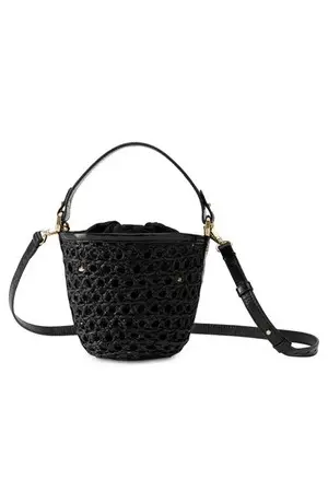 Helen Kaminski Ama Braided Raffia Bucket Bag - Charcoal