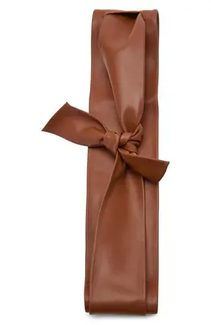 Mango Starring Hailey Bieber Leather Cummerbund Belt