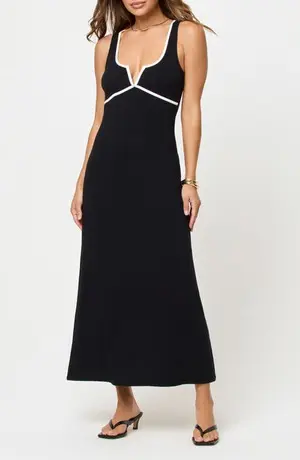 L*Space Sayge Maxi Cover-up Dress - Black/cream