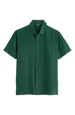 SEASALT CORNWALL Carne Short Sleeve Linen Button-up Shirt