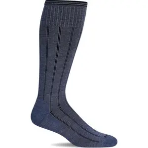 SOCKWELL High Rise Rib Wide Calf Compression Socks - Denim