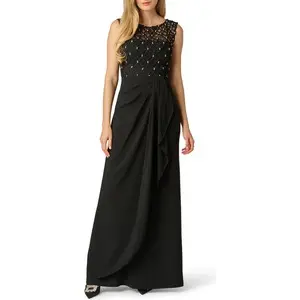 Adrianna Papell Beaded Jersey Gown