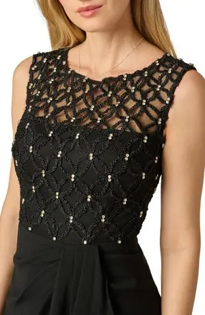 Adrianna Papell Beaded Jersey Gown