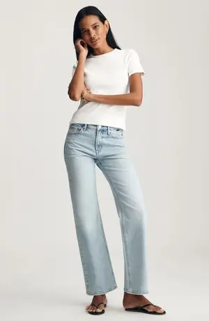 MAVI Ribbed Stretch Cotton Crewneck T-shirt
