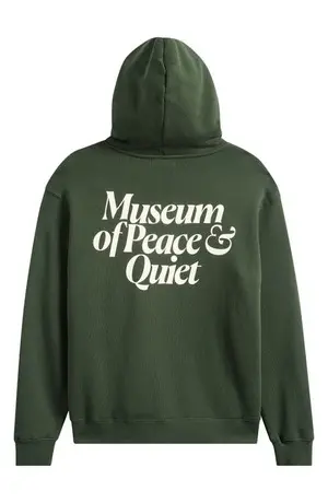 MUSEUM OF PEACE & QUIET Mid Century Terry Hoodie With Retro Logo Graphics