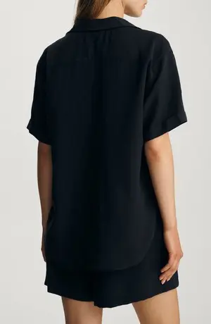 MAVI Short Sleeve V-neck Shirt - Black