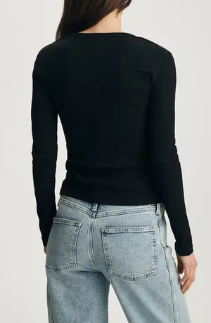 MAVI Stretch Cotton Rib Henley