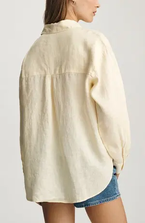 MAVI Relaxed Fit Linen Button-up Shirt