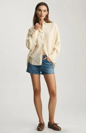 MAVI Relaxed Fit Linen Button-up Shirt