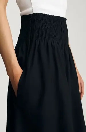 MAVI Smocked Waist Flare Maxi Skirt