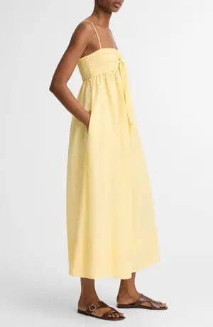 Vince Tie Front Cotton & Silk Maxi Sundress